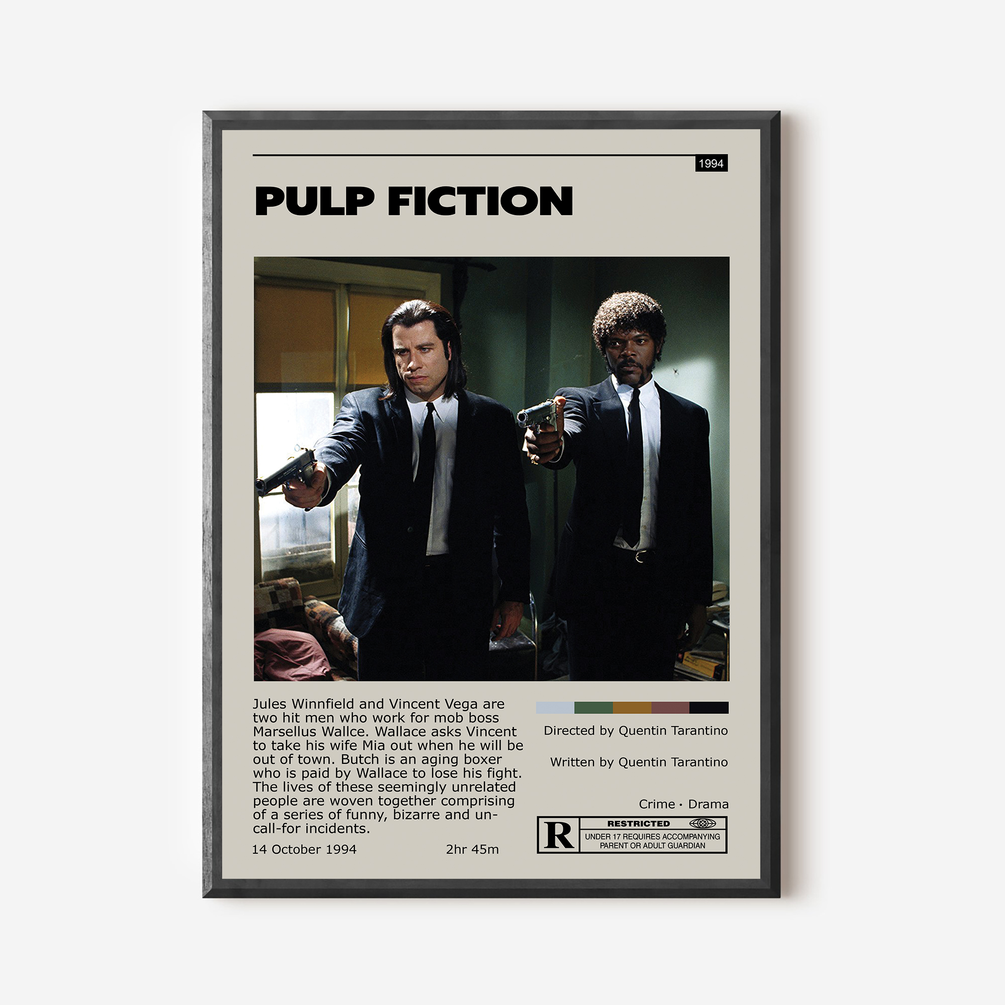Pulp Fiction Retro Movie Poster Print | Minimalist Movie Poster