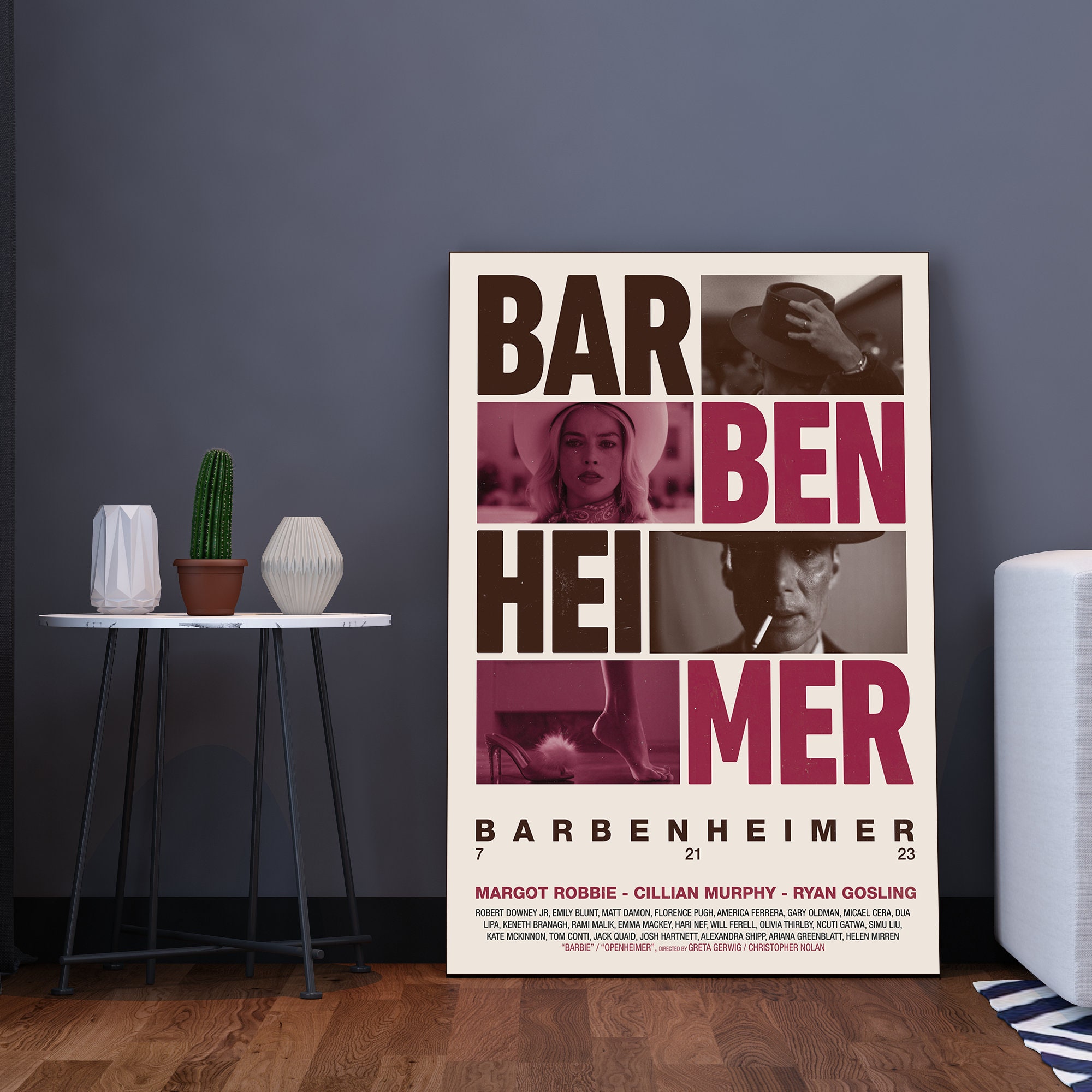 Barbenheimer Movie Poster - Barbie Poster - Oppenheimer Poster ...