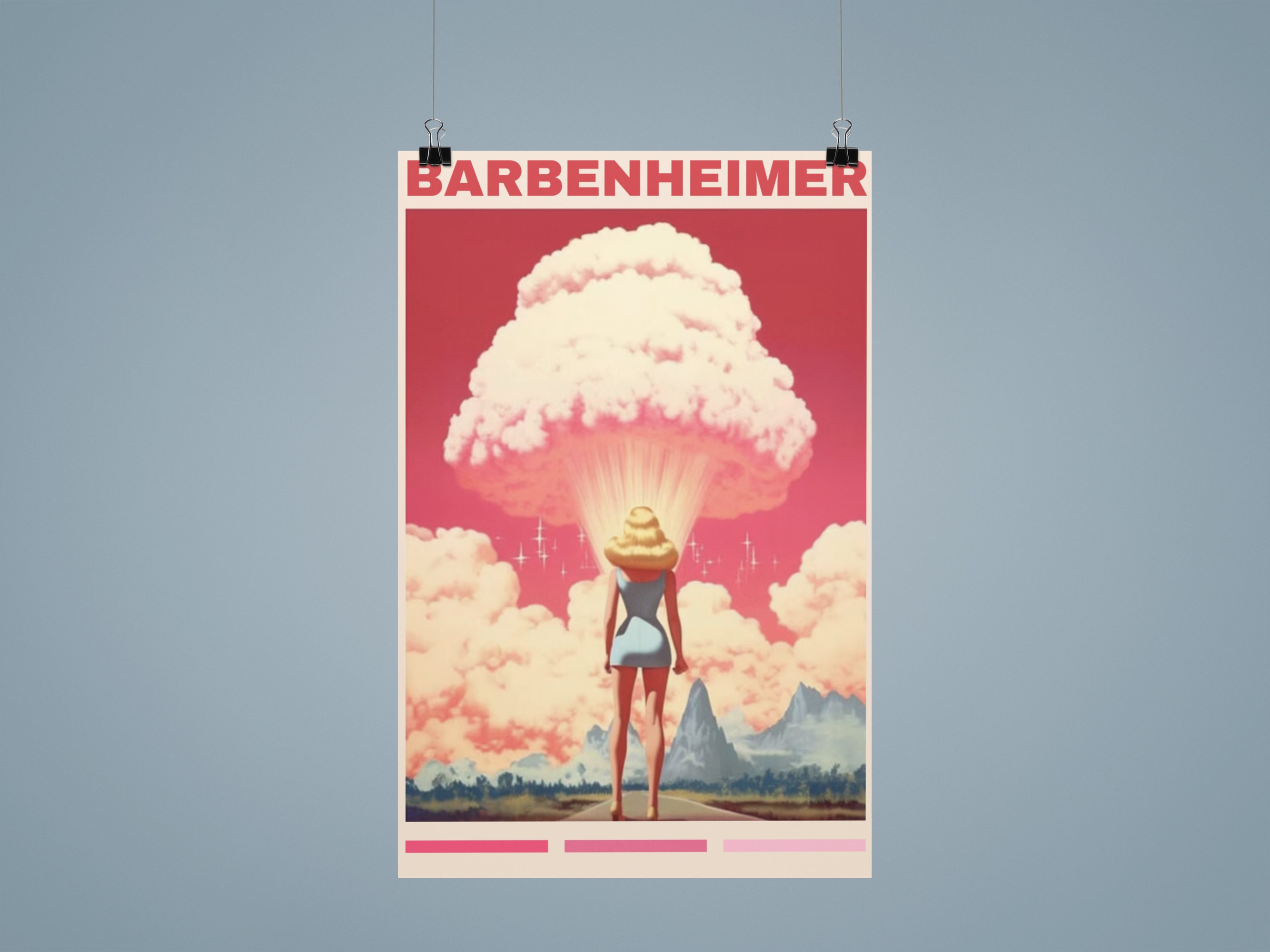 Barbenheimer Poster, Barbie Movie Poster Designed & Sold By Emily Schmidt