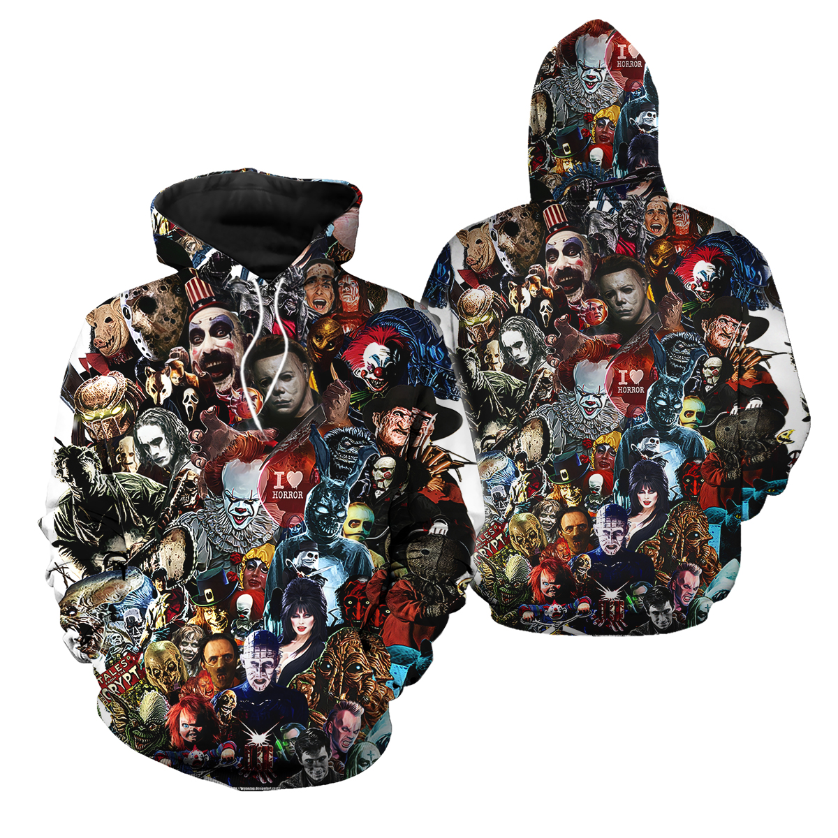 Horror Movie Character Halloween 3D Hoodie Designed & Sold By DanieTorres