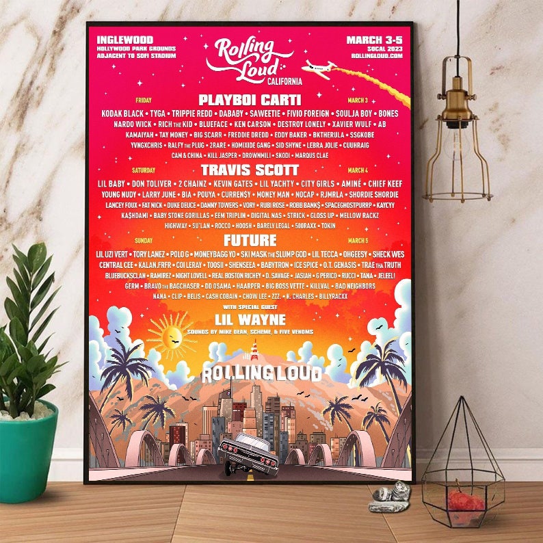 Music Festival 2023 Rolling Loud California Poster Playboi Carti ...