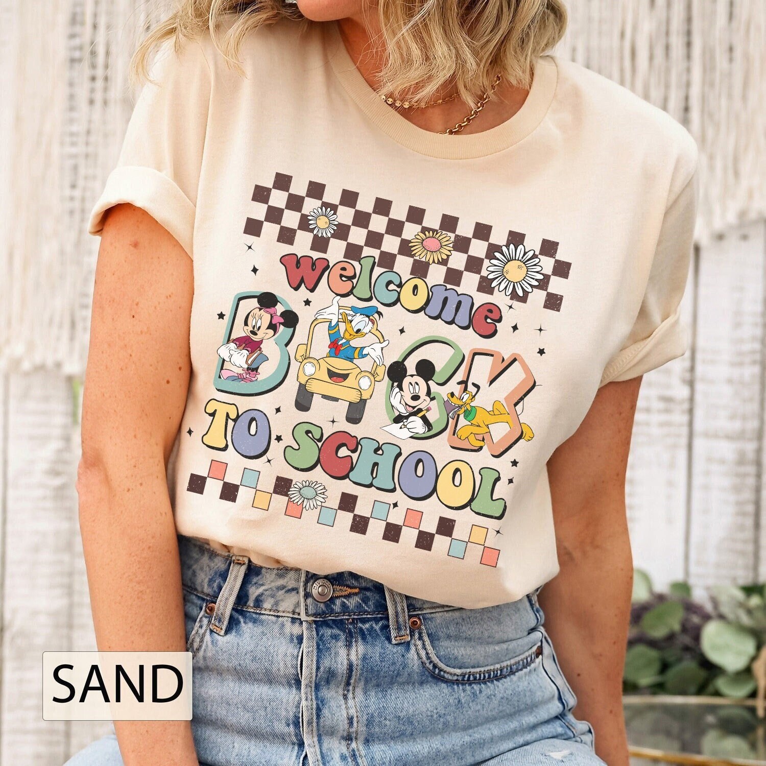 Mickey And Friends Back To School Shirt, Disney Checkered Shirt