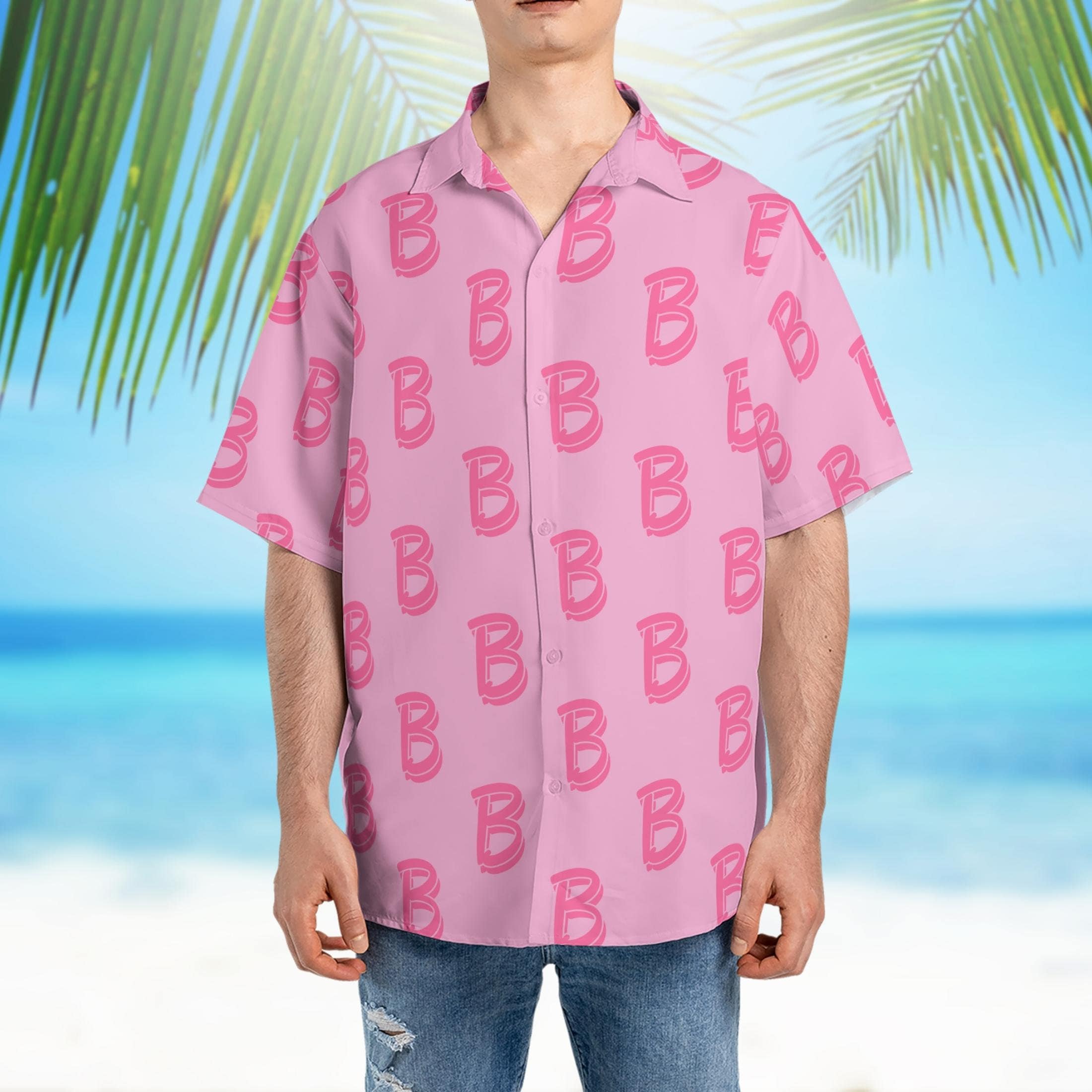 Ken Pink B Letter Pattern Shirt,Ken Pink Costume Shirt And Shorts,Ken ...