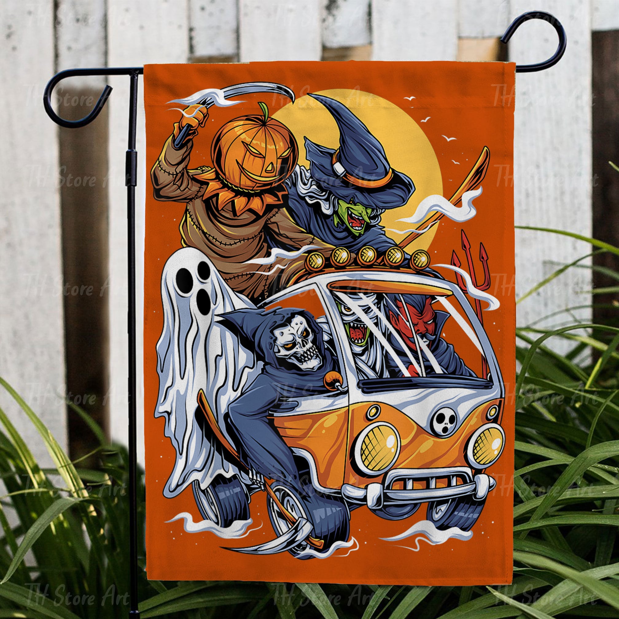 Halloween Villains Classic Horror Movie Flag, Decorative House Yard ...