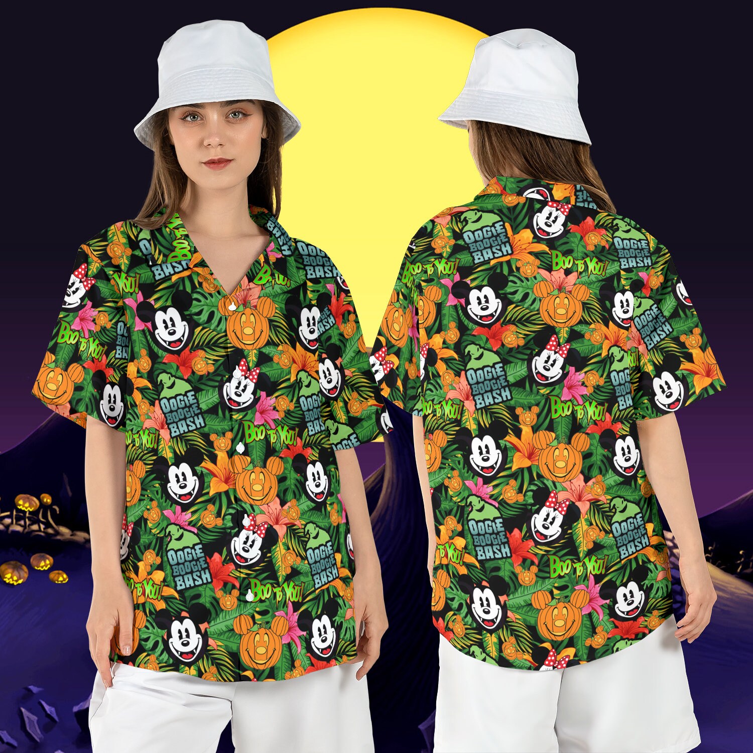 Oogie Boogie Bash Halloween Hawaiian Shirt, Vampire Mickey Minnie Boo ...