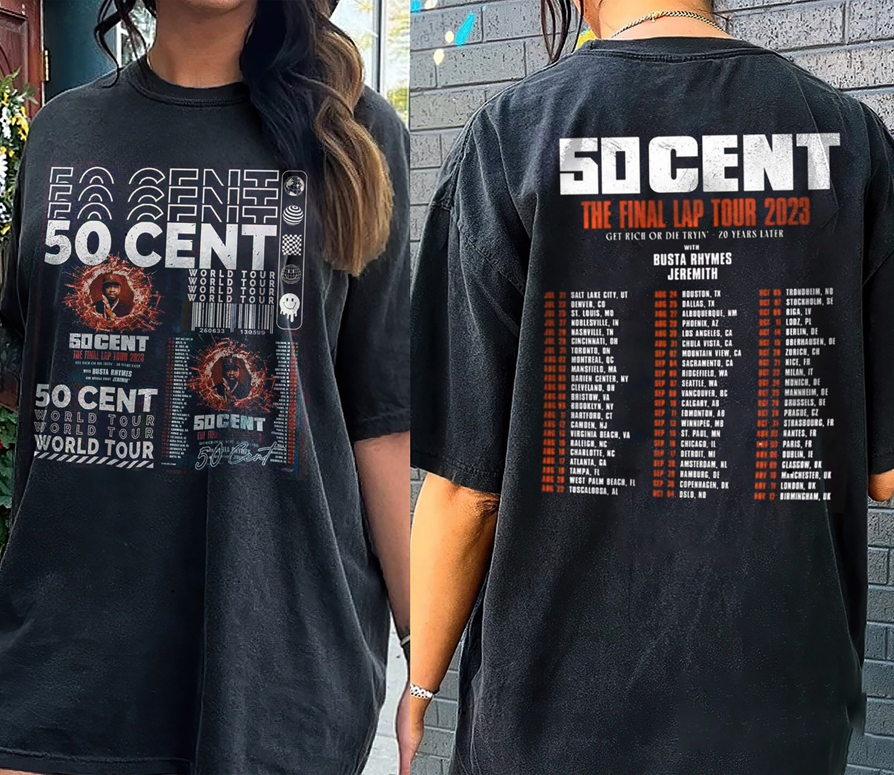 50 Cent Tour 2023 2Sised Shirt, 50 Cent Bootleg T-Shirt