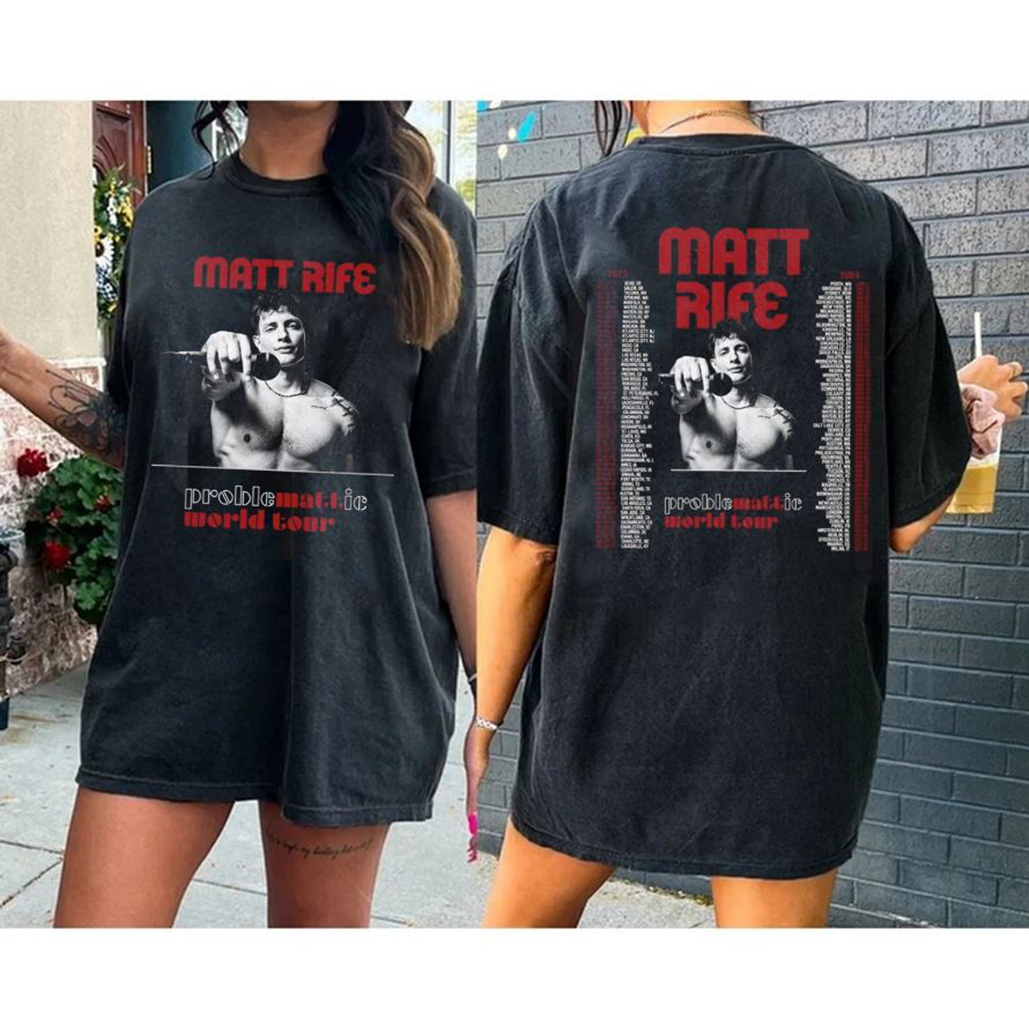 Matt Rife World Tour 2023 With Tour Date Shirt, Matt Rife Problematic ...