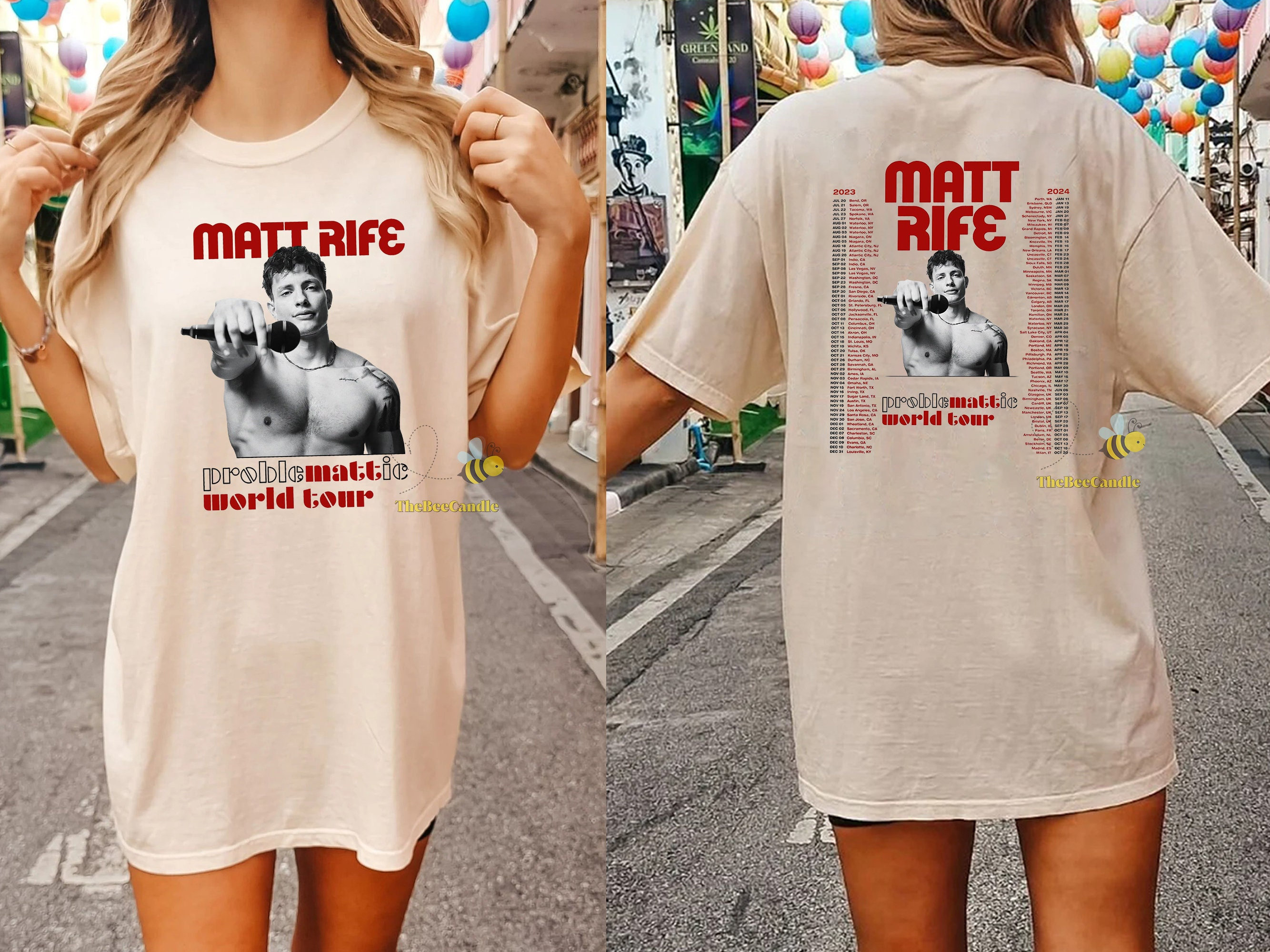 Comfort Colors Matt Rife Problemattic World Tour 2023-2024 T-Shirt ...
