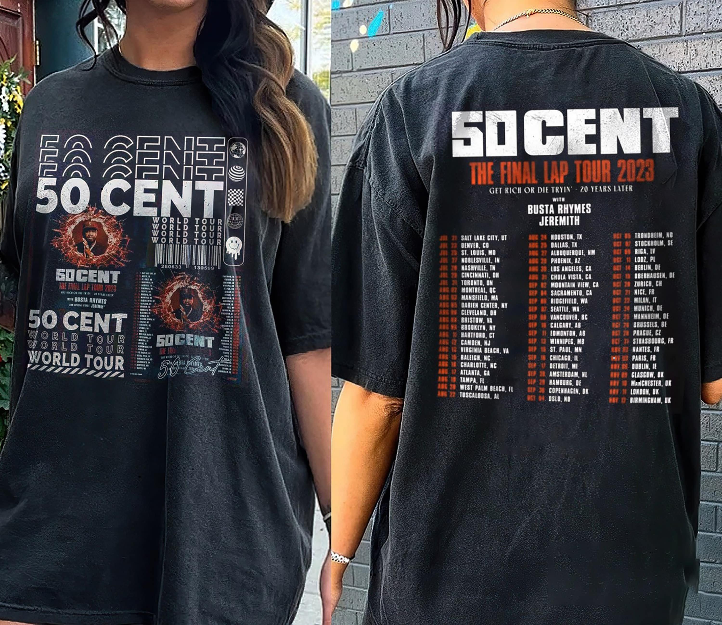 50 Cent Tour 2023 2Sised Shirt, 50 Cent Bootleg T-Shirt, 90s Graphic ...