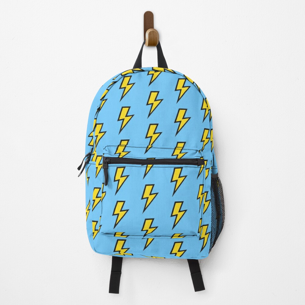 Yellow Lightning Bolts With Bright Blue Background Backpack Designed ...