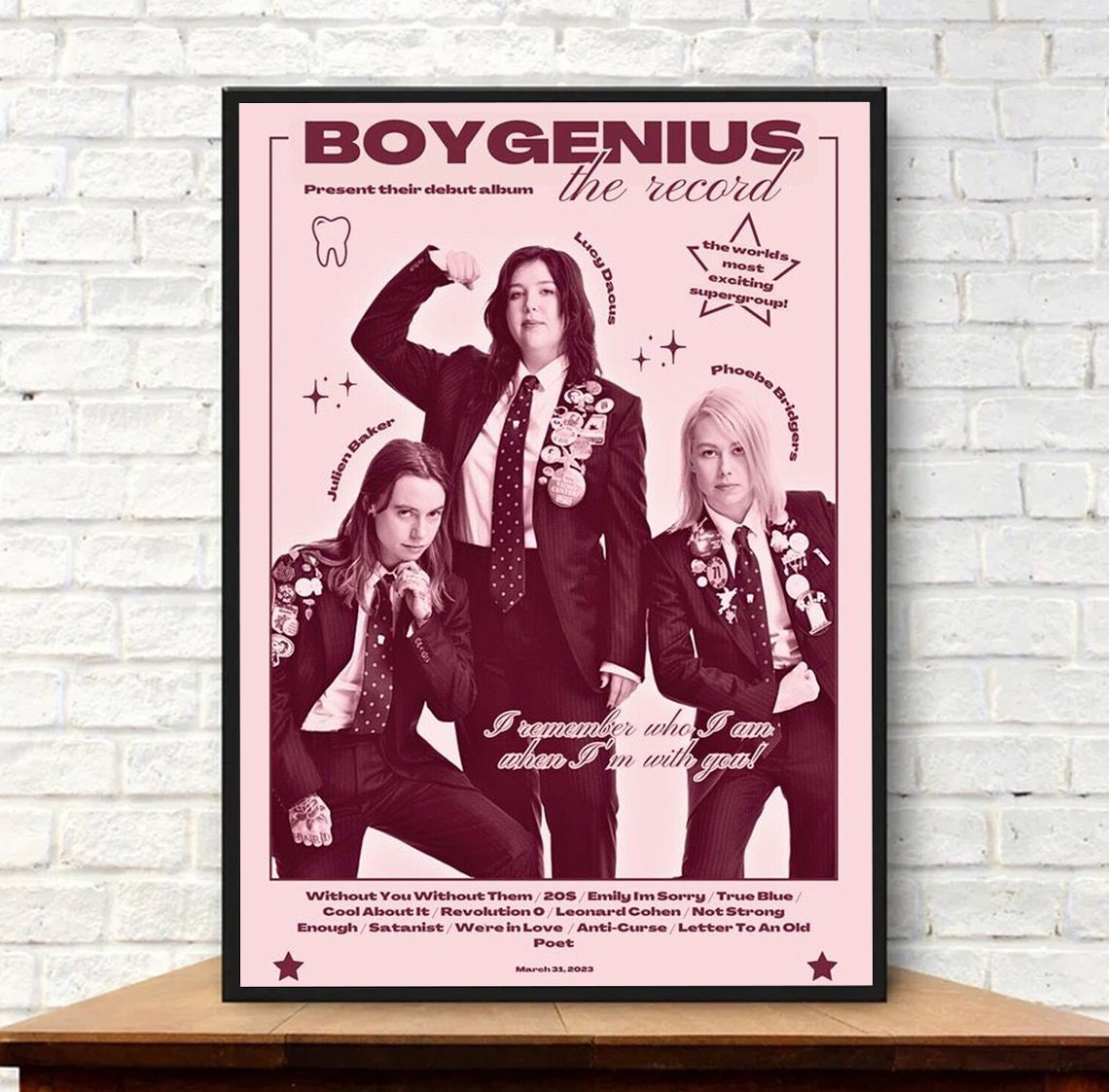 Vintage Boygenius The Record Album Poster, Boygenius 2023 Tour Poster ...