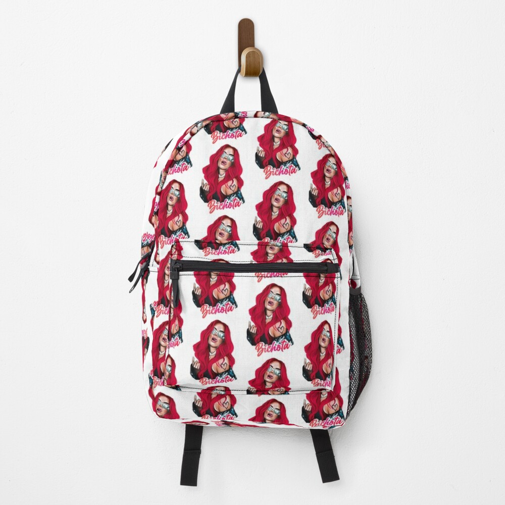 Karol G With Red Hair Illustration With Bichota Backpack Designed ...