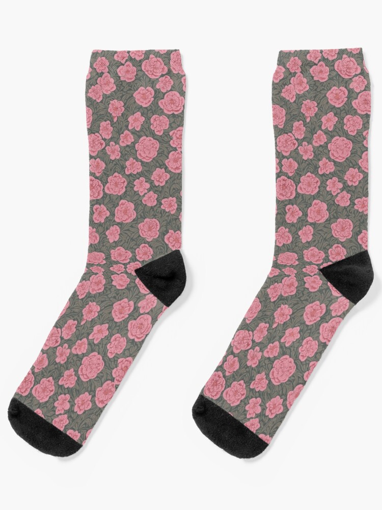Abstract Roses Amidst Dark Patterns | Socks