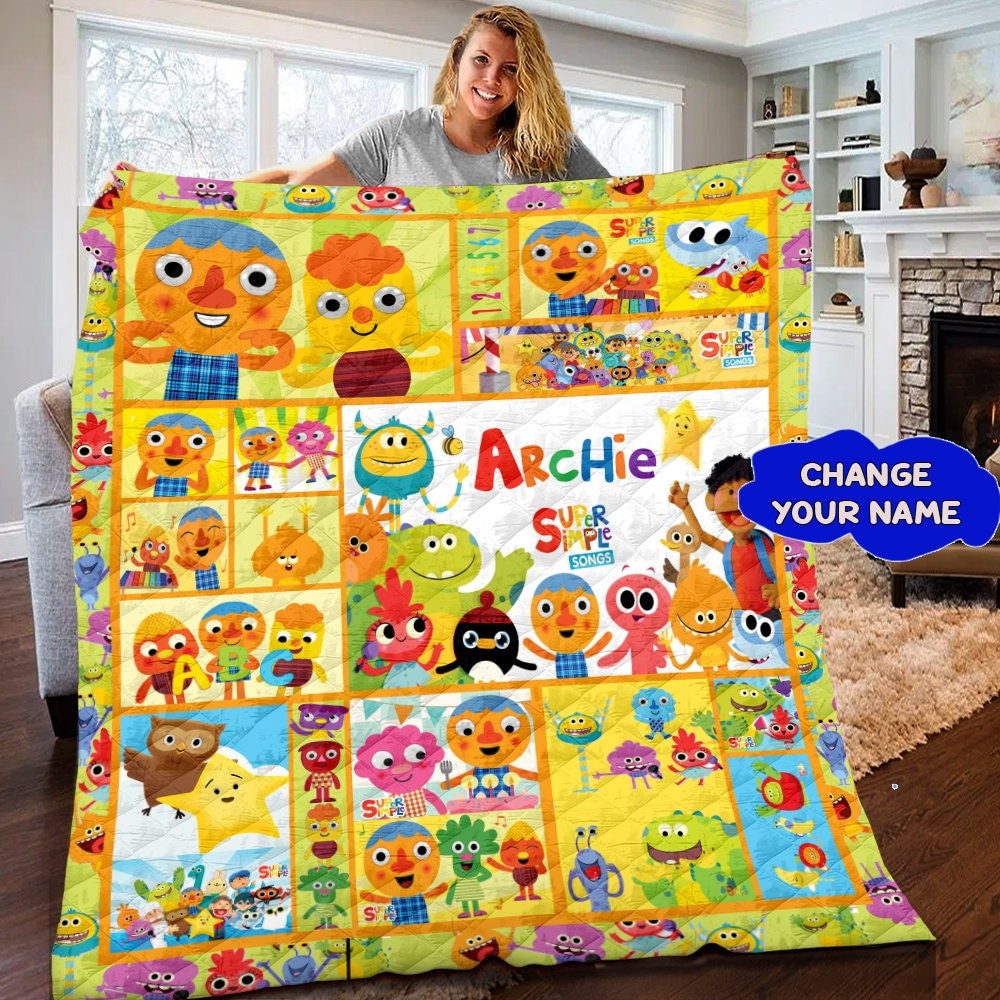 Custom Super Simple Songs Blanket, Super Simple Cartoon Fleece Blanket ...