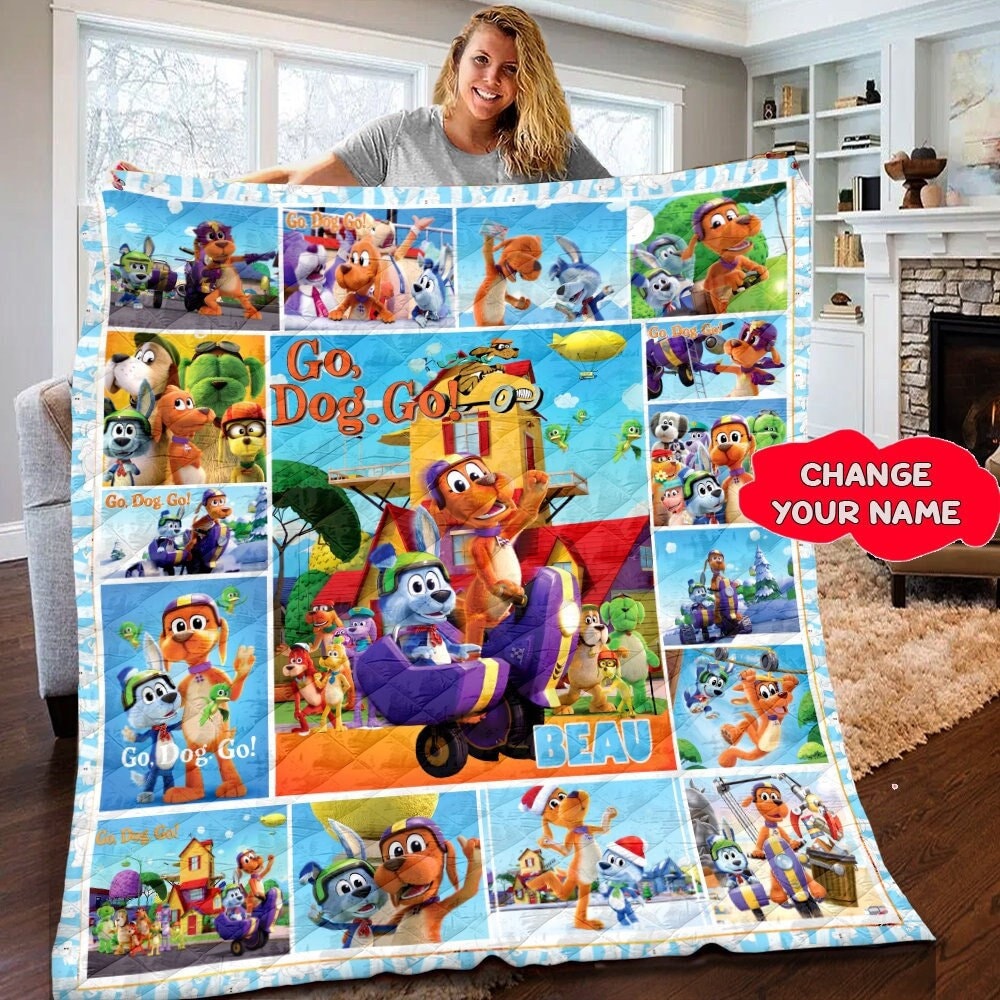 Personalized Go Dog Go Fleece Blanket, Go Dog Go Blanket, Baby Blanket ...