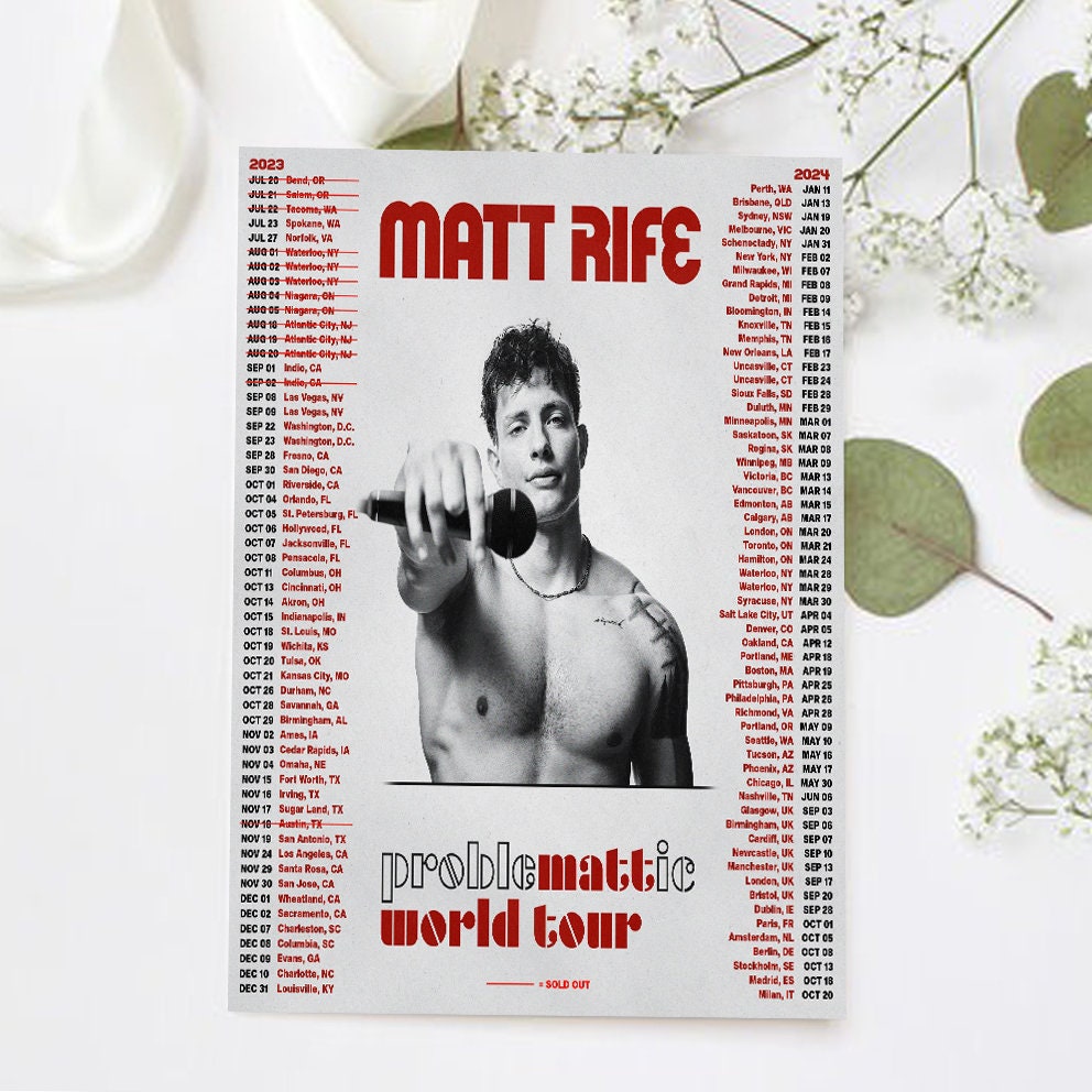 2023 Matt Rife World Tour Poster Designed & Sold By Gary Becker