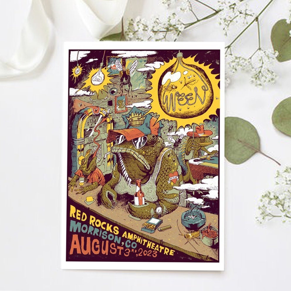 Ween Red Rocks Amphitheatre Morrison August 3 2023 Poster Designed & Sold By Gaurav Wadhwa