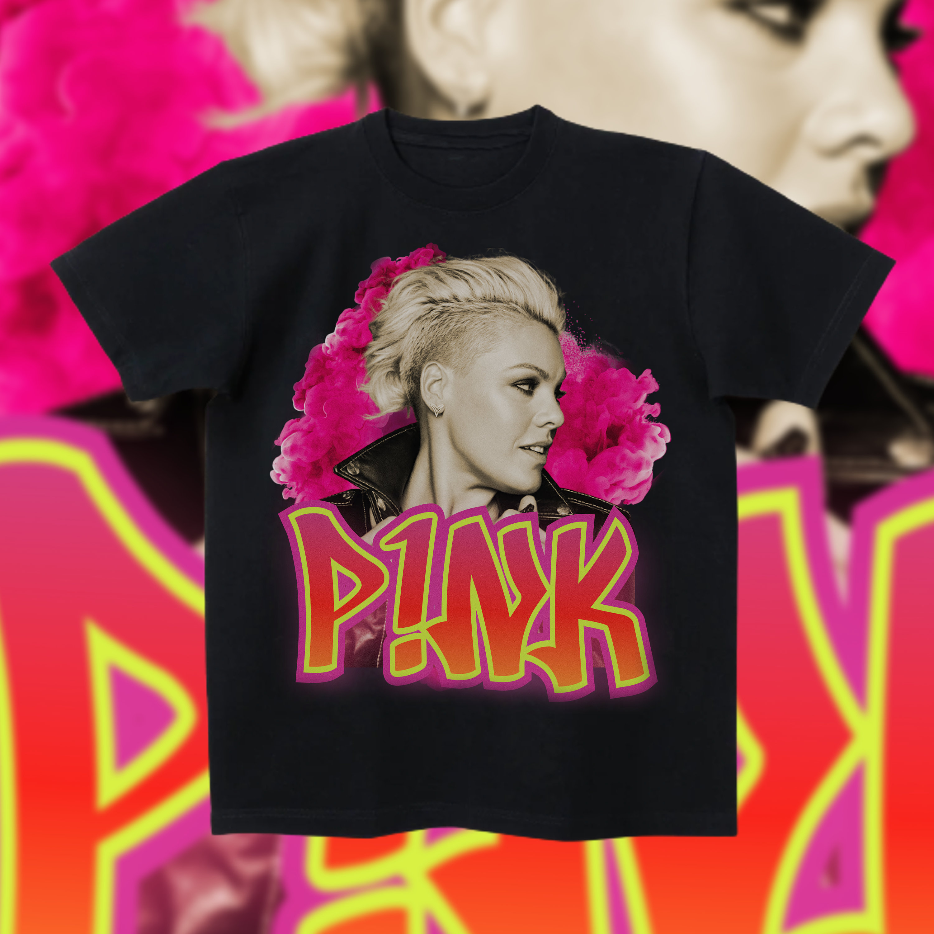 Pink Vintage Style Bootleg Graphic Tee, P!NK Vintage Rap Tee