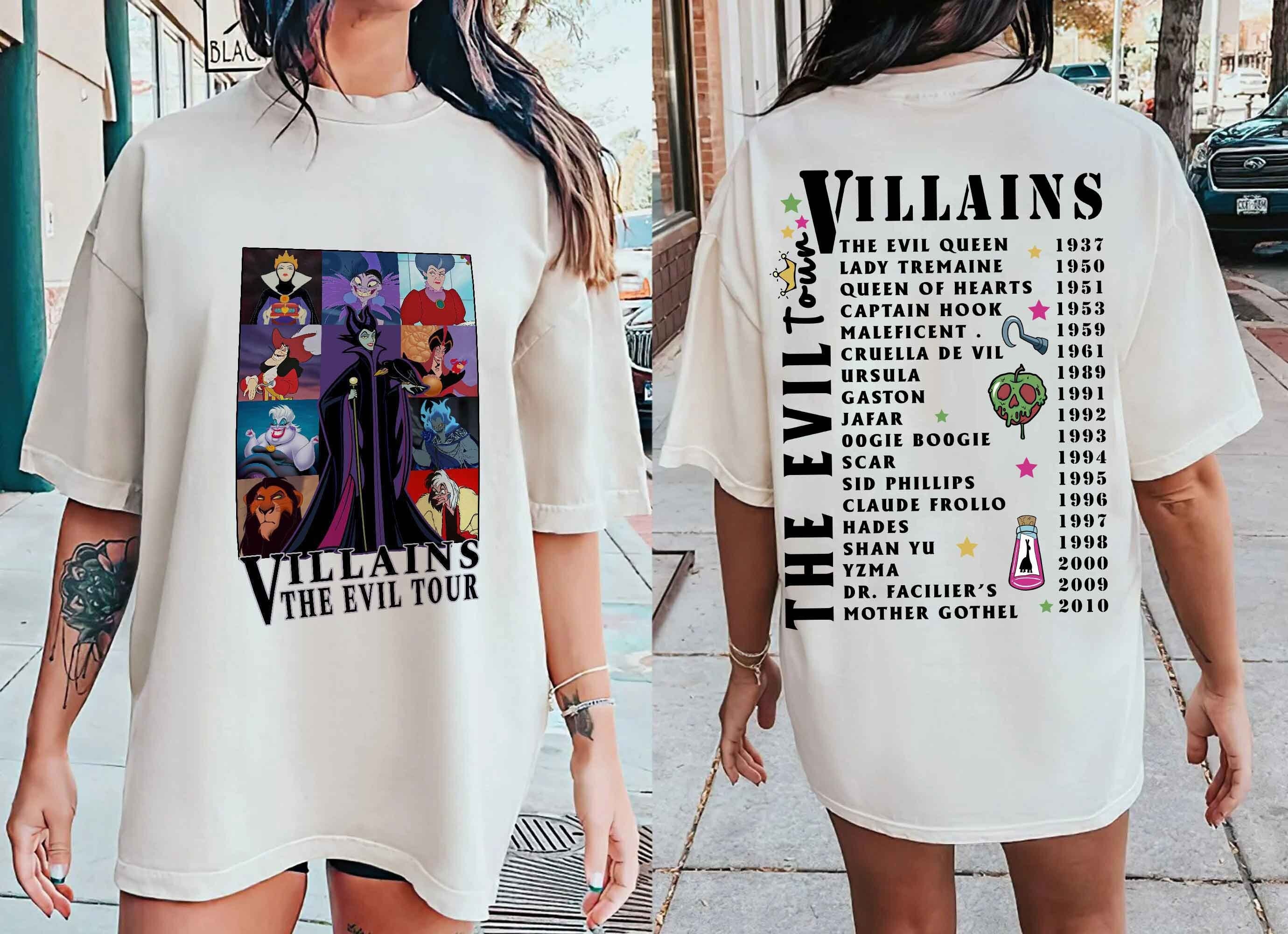 Vintage Disney Villains The Evil Tour Shirt, Retro Disney Villains ...