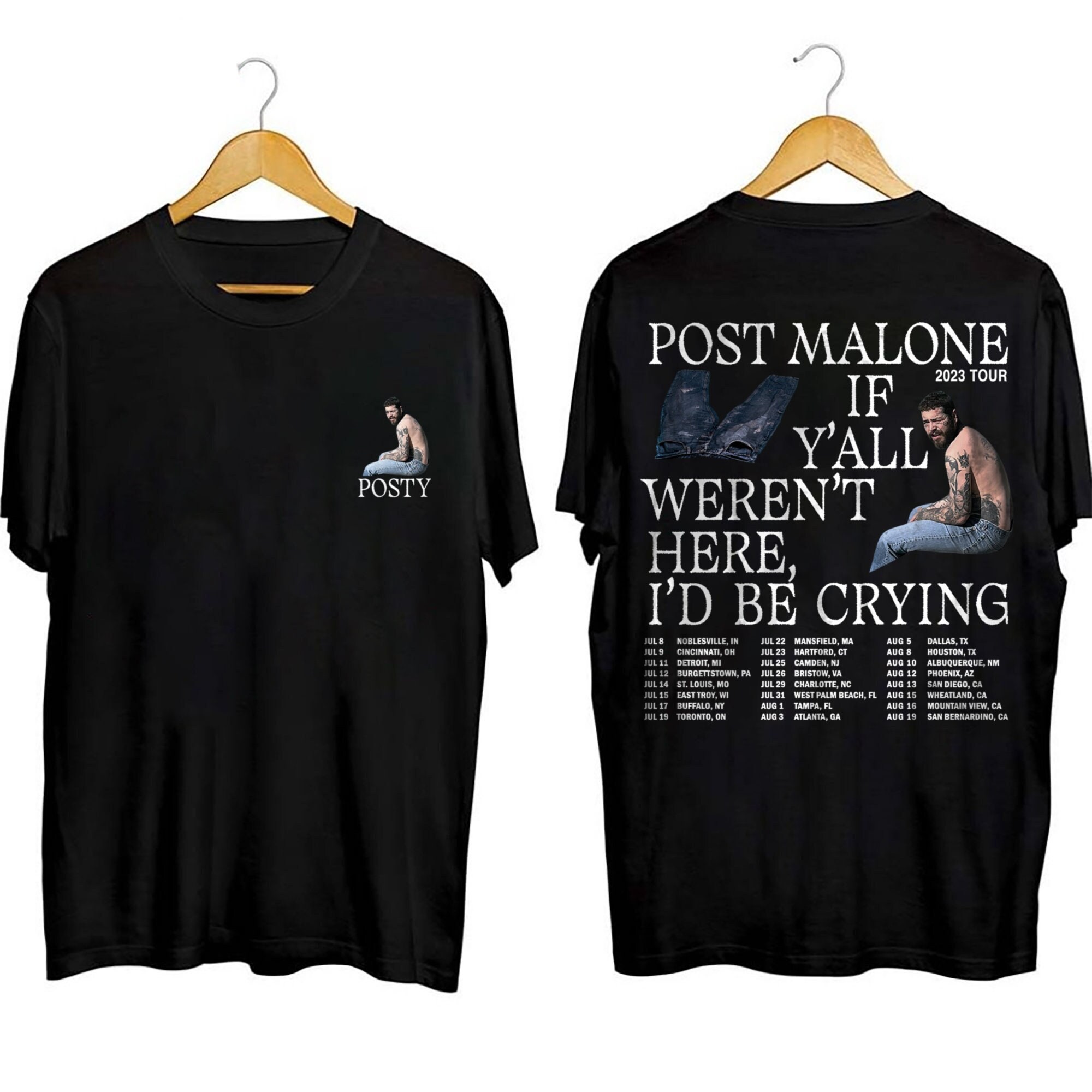Post Malone 2023 Tour T-Shirt, Post Malone If Y'all Weren't Here I'd Be Crying