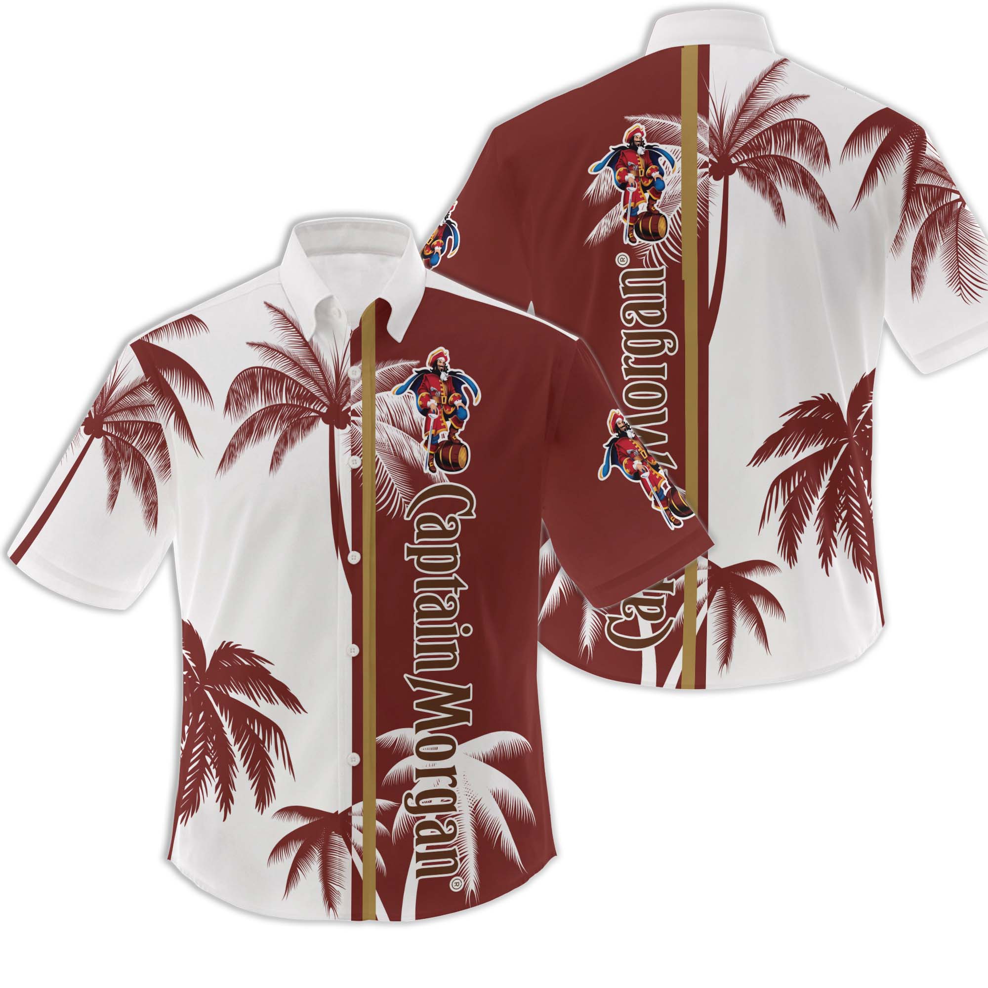 Captain Morgan Button Shirt, Captain Morgan Coconut Shirt Designed ...