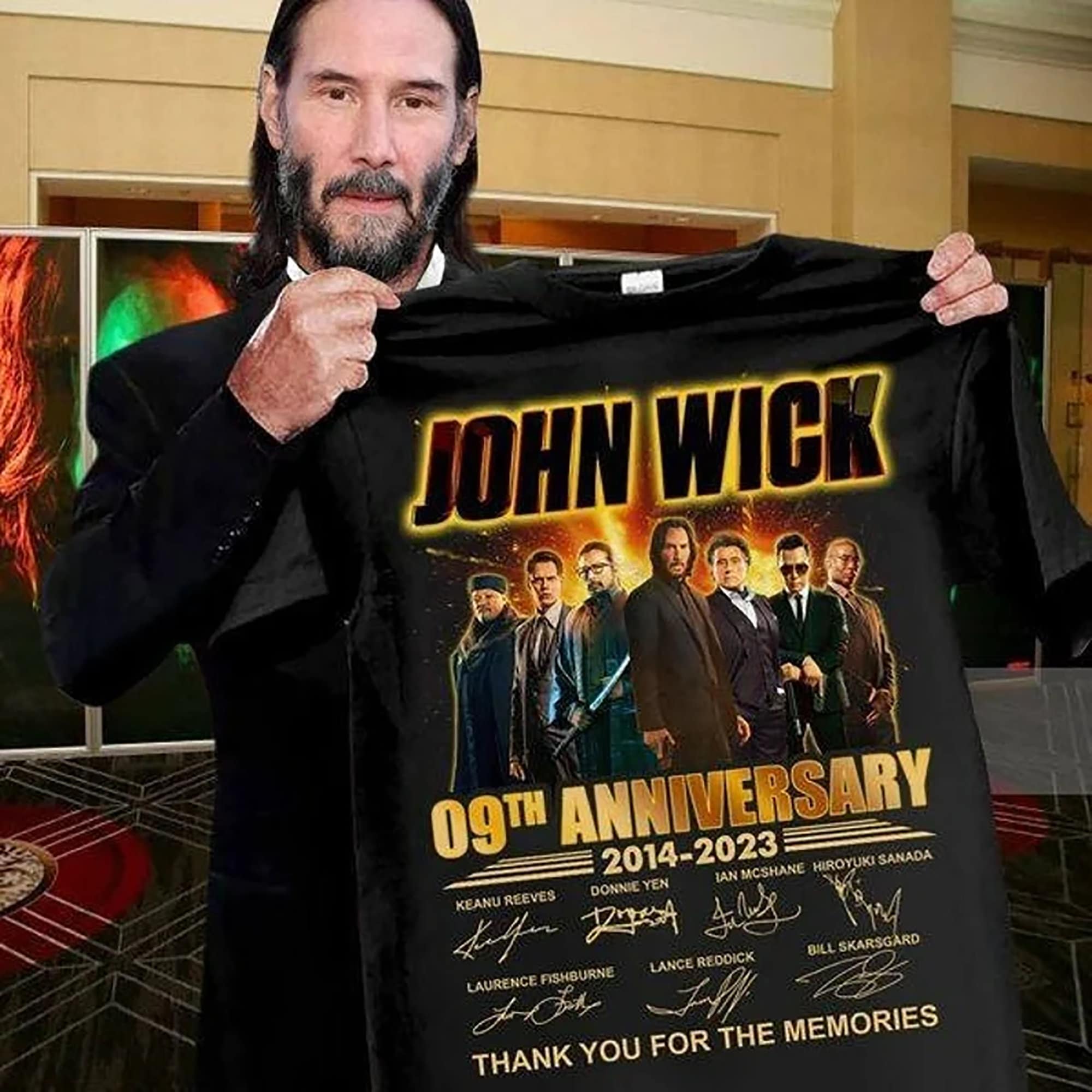 John Wick 2023 Signature Shirt, In Memory Of John Wick Shirt, John Wick ...