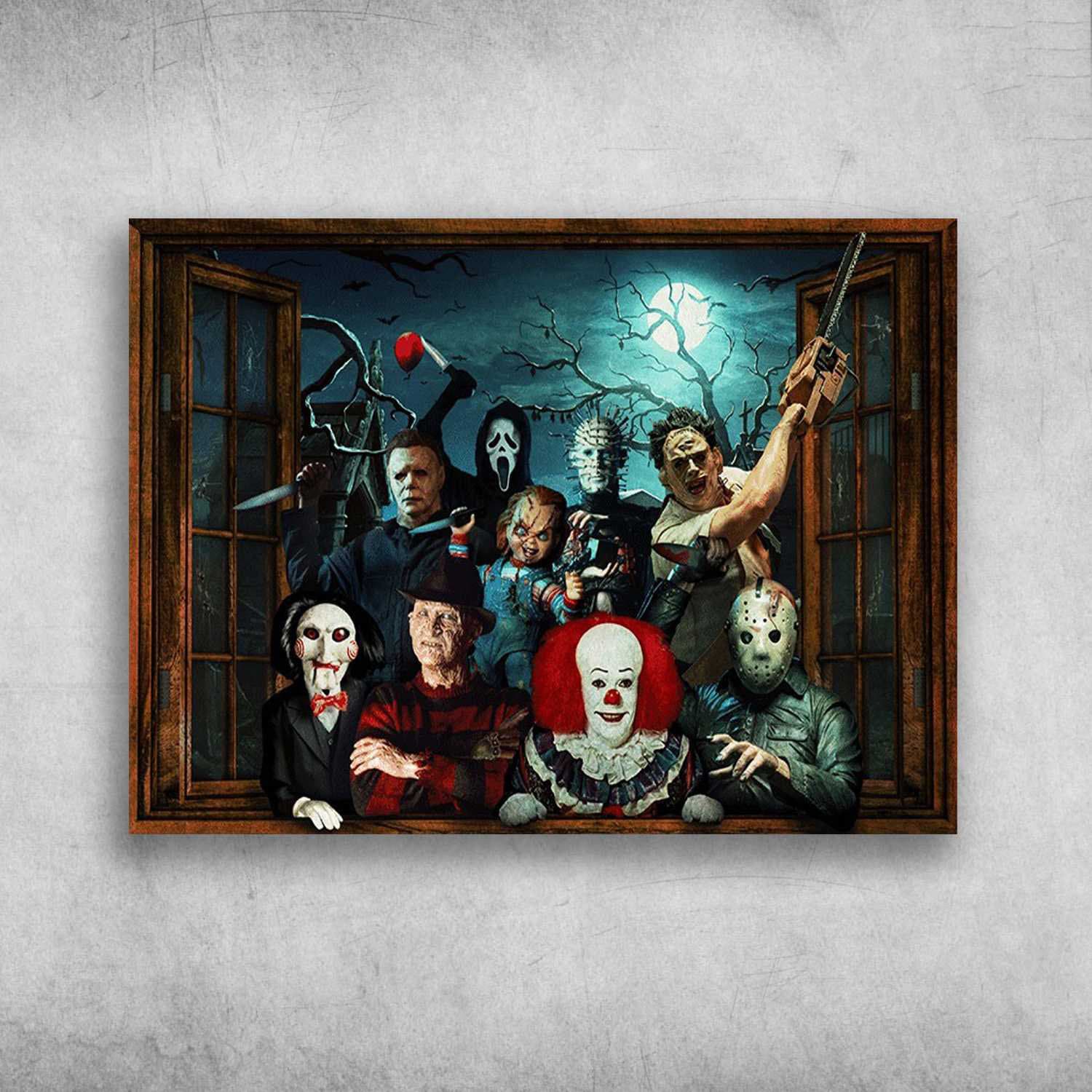 Horror Movie Characters Windows Gallery Poster Canvas, Horror Lover ...