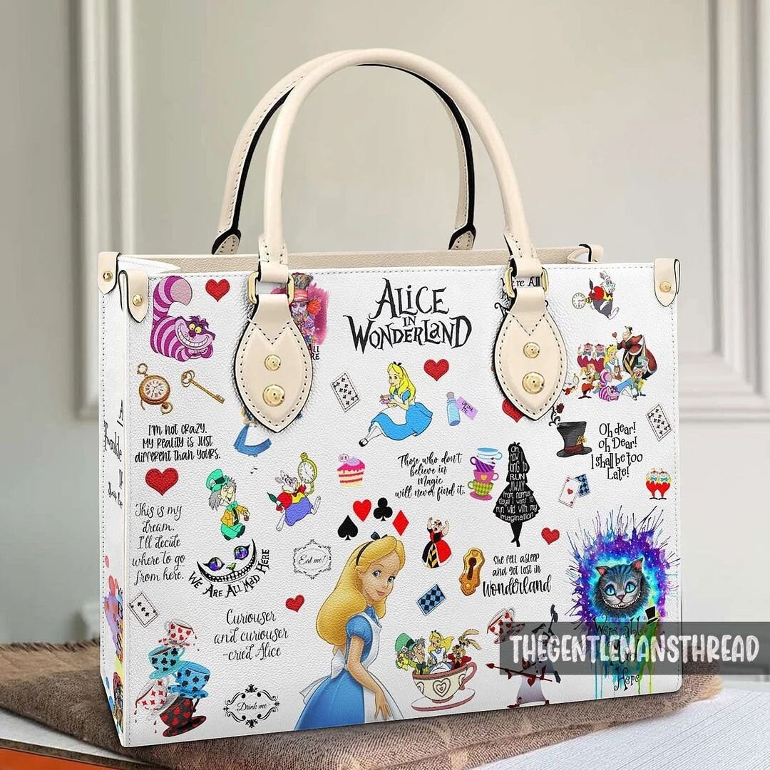 Alice In Wonderland Leather Handbag, Disney Alice Leather Bag