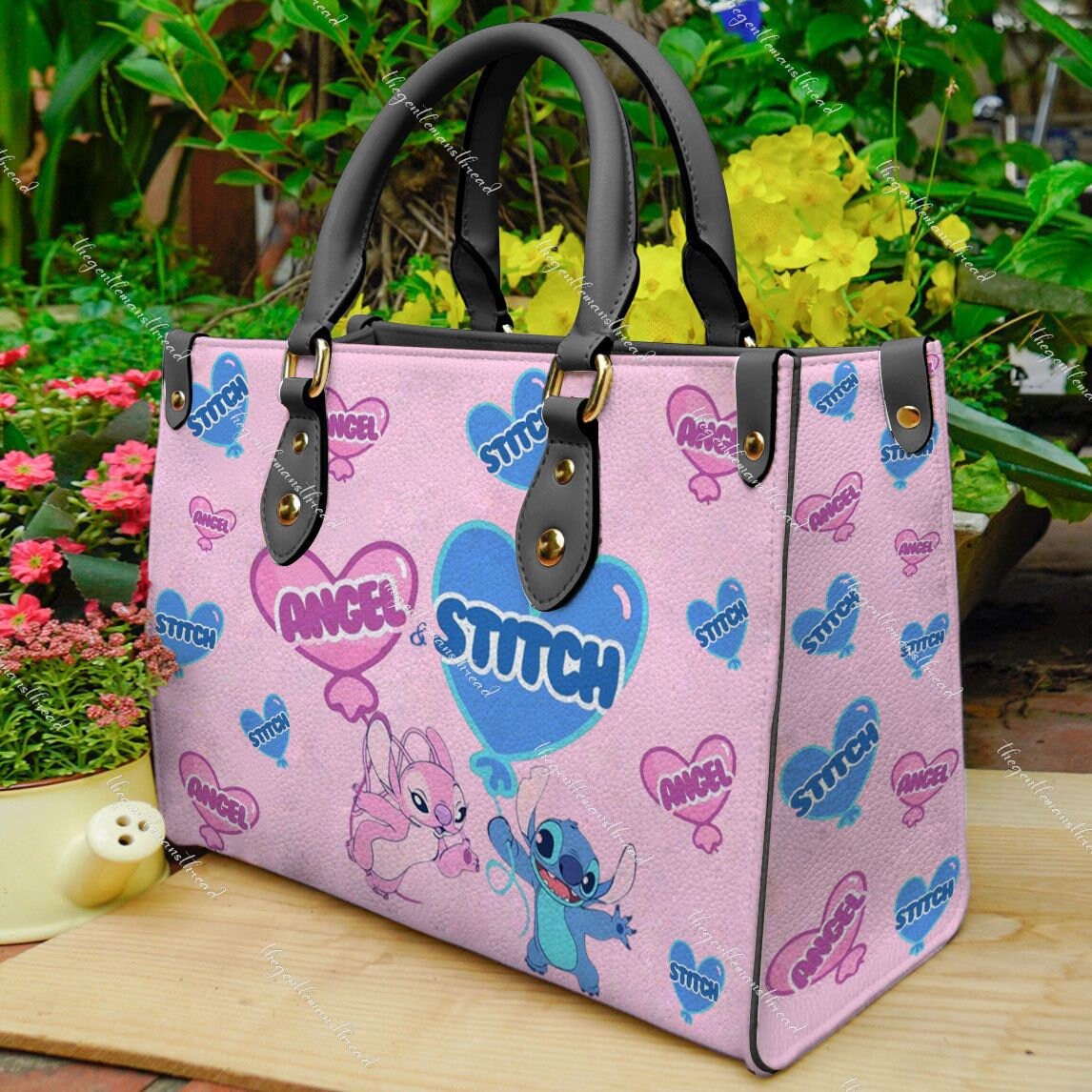 Stitch Angel Leather Handbag, Stitch Love Leather Bag
