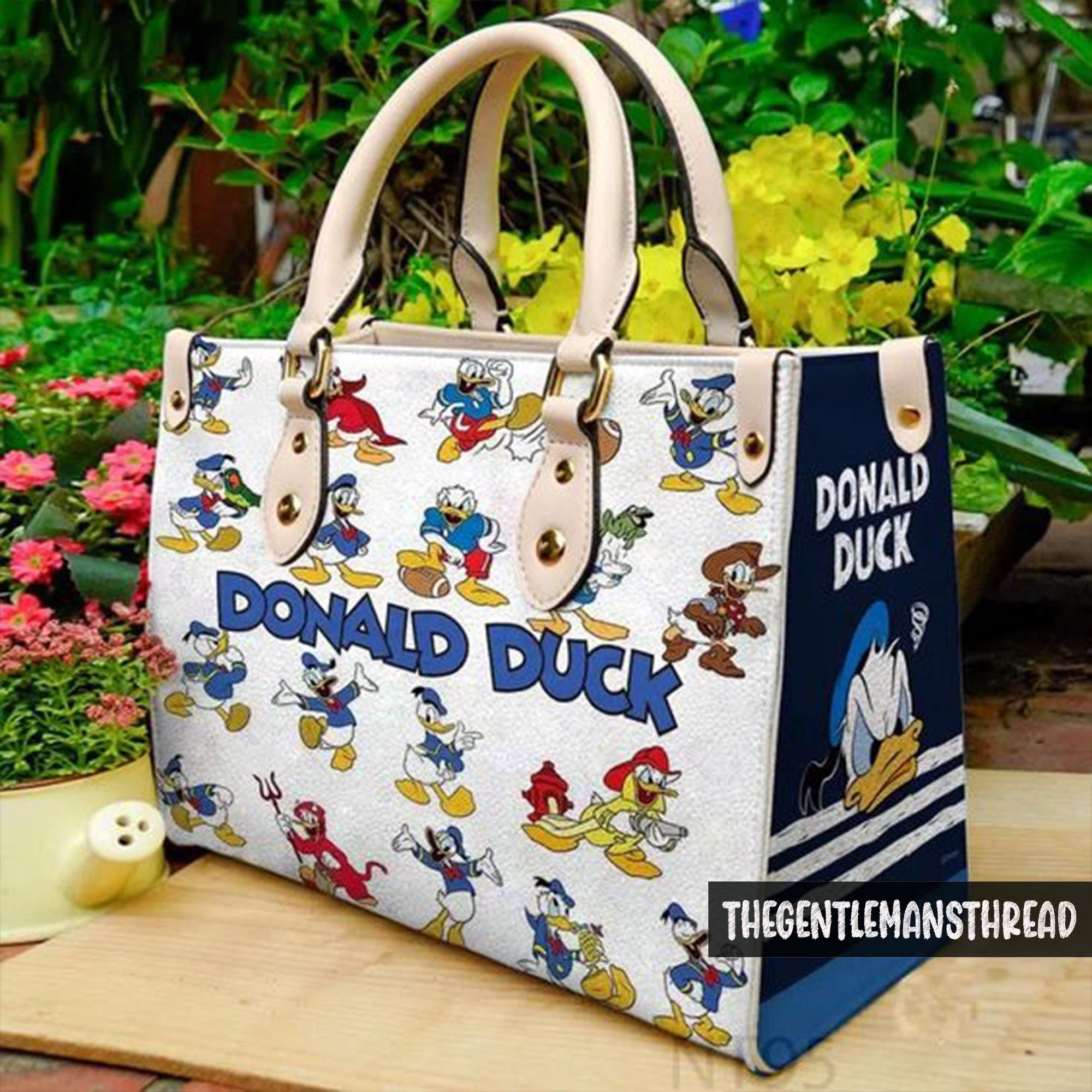 Donald Duck Leather Handbag, Custom Disney Duck Leather Bag
