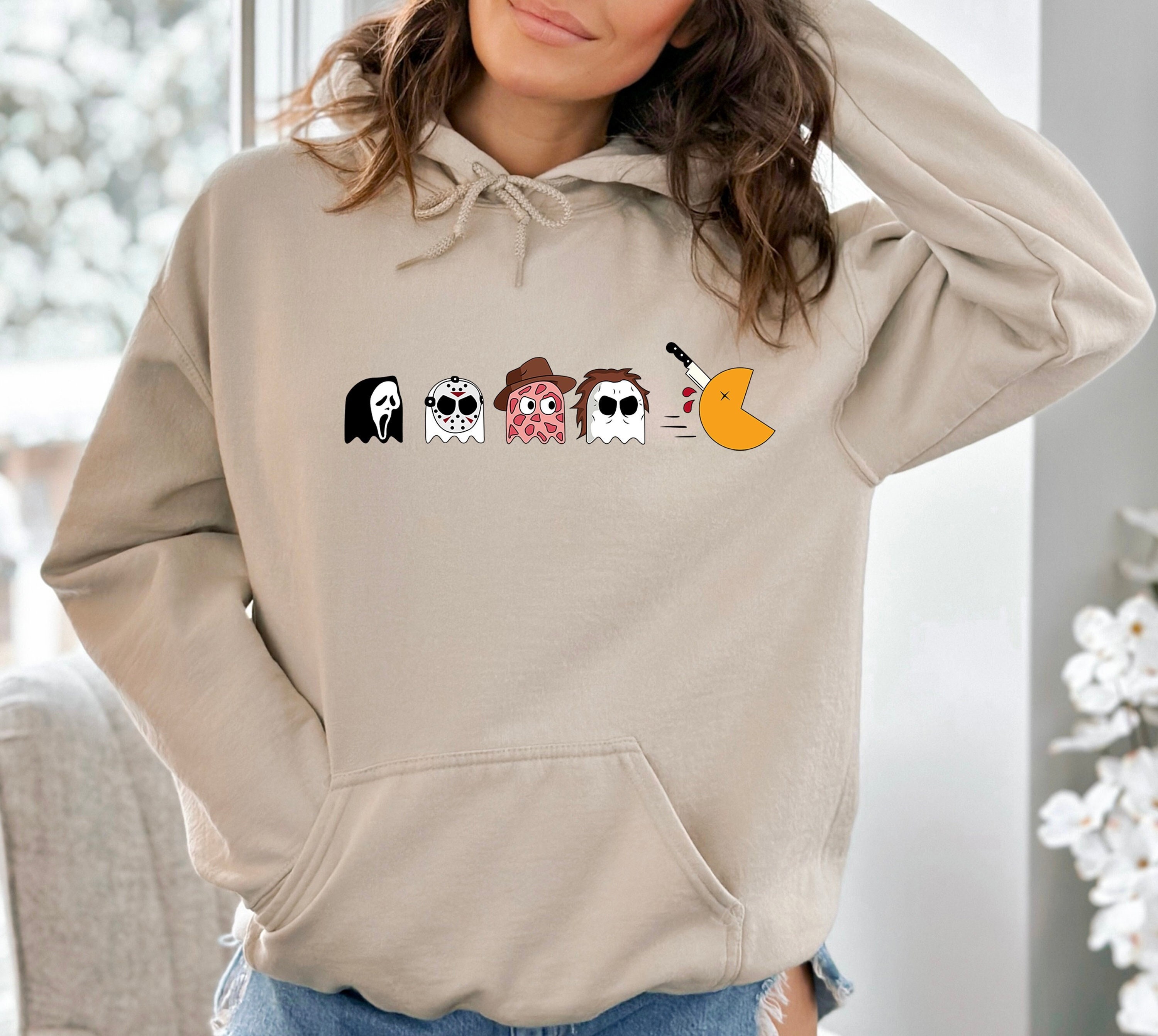Horror Movie Characters Hoodie, Serial Killer Boo Halloween Hoodie ...