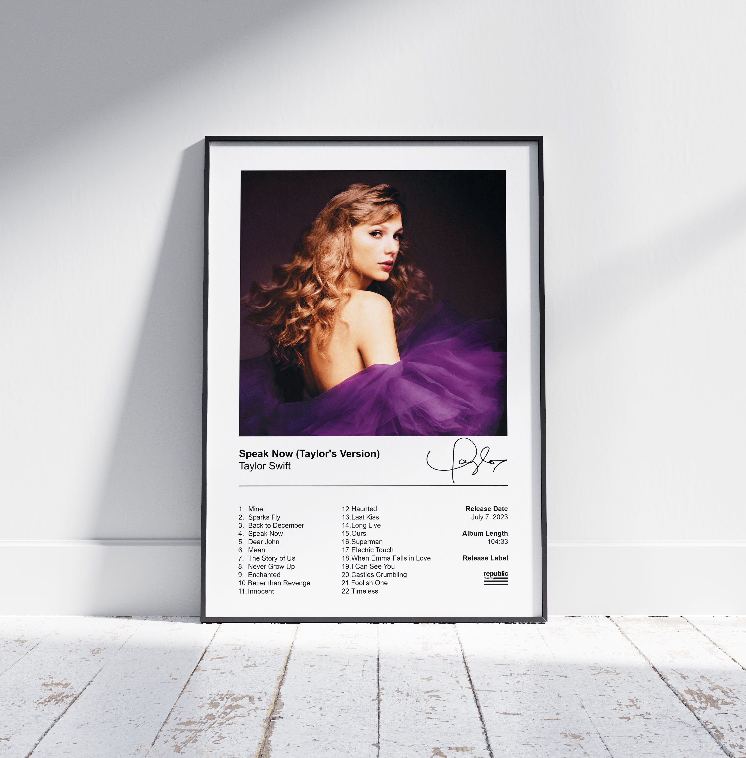 Taylor Poster - Speak Now Taylo Version Album Cover Poster Diseñado Y ...