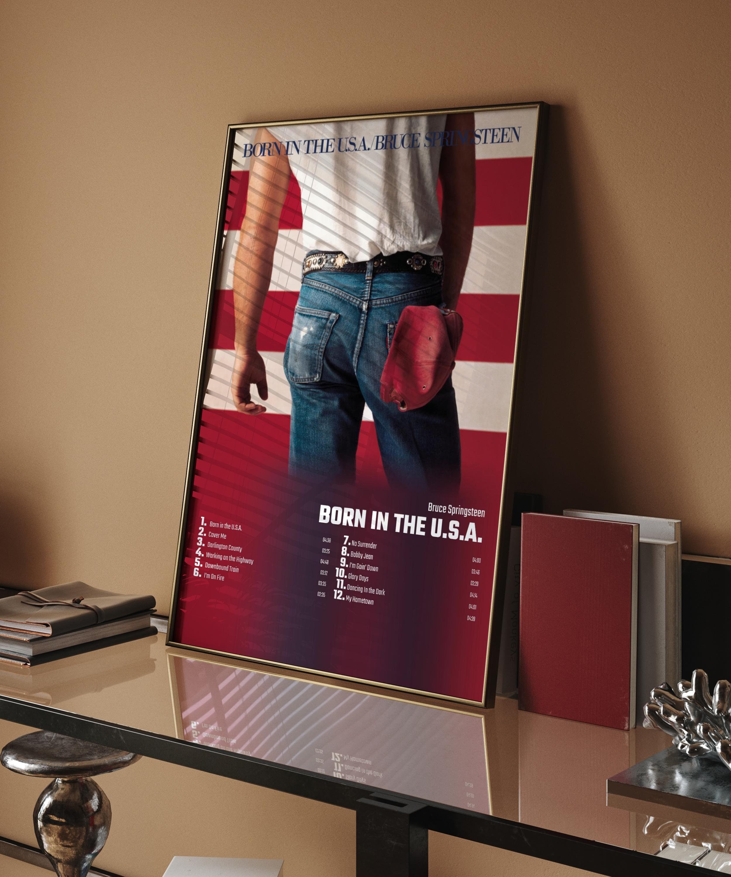Bruce Springsteen - Born In The Usa Album Cover Poster Designed & Sold ...