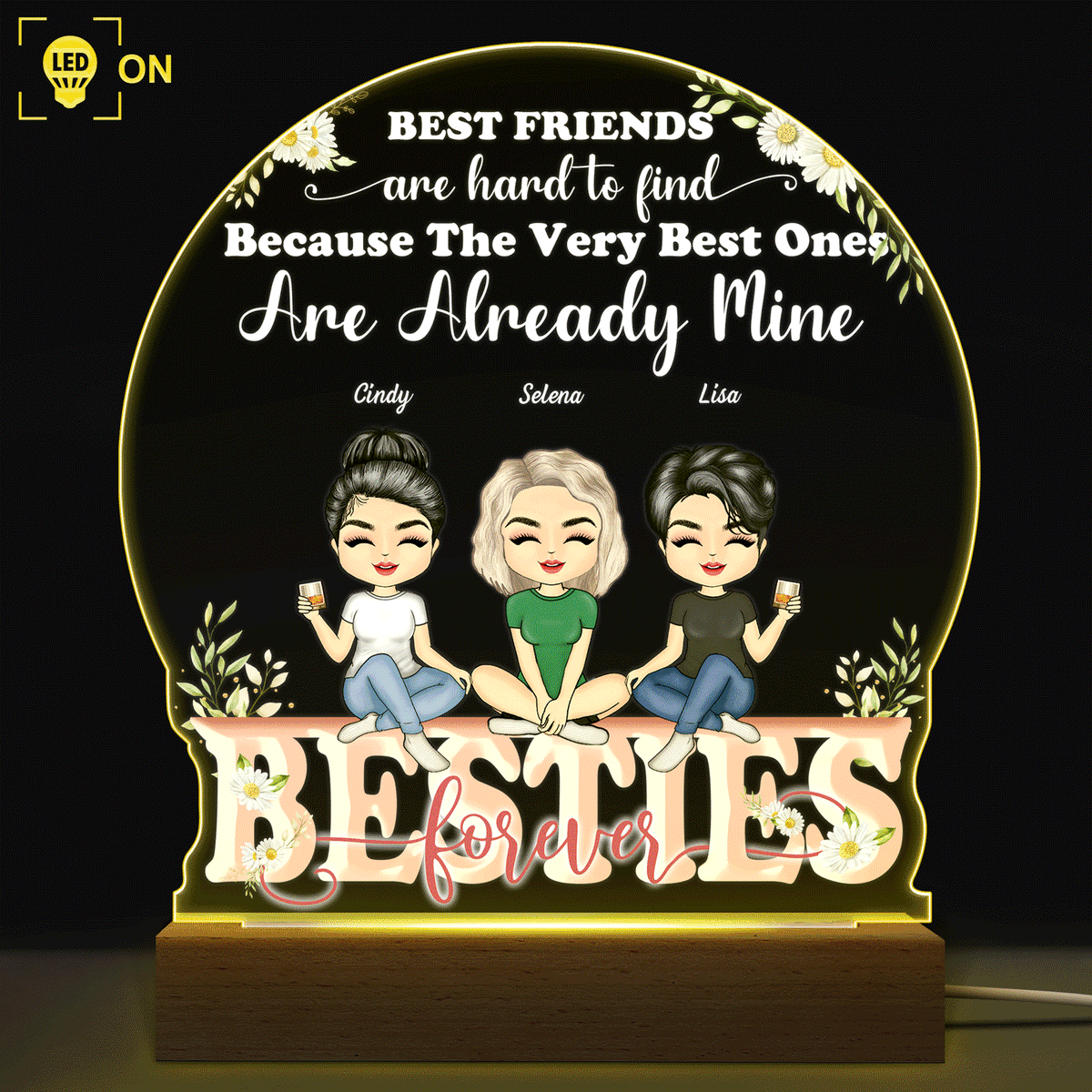 Besties Best Friends Are Hard To Find Custom Bestie Personalized Shaped ...