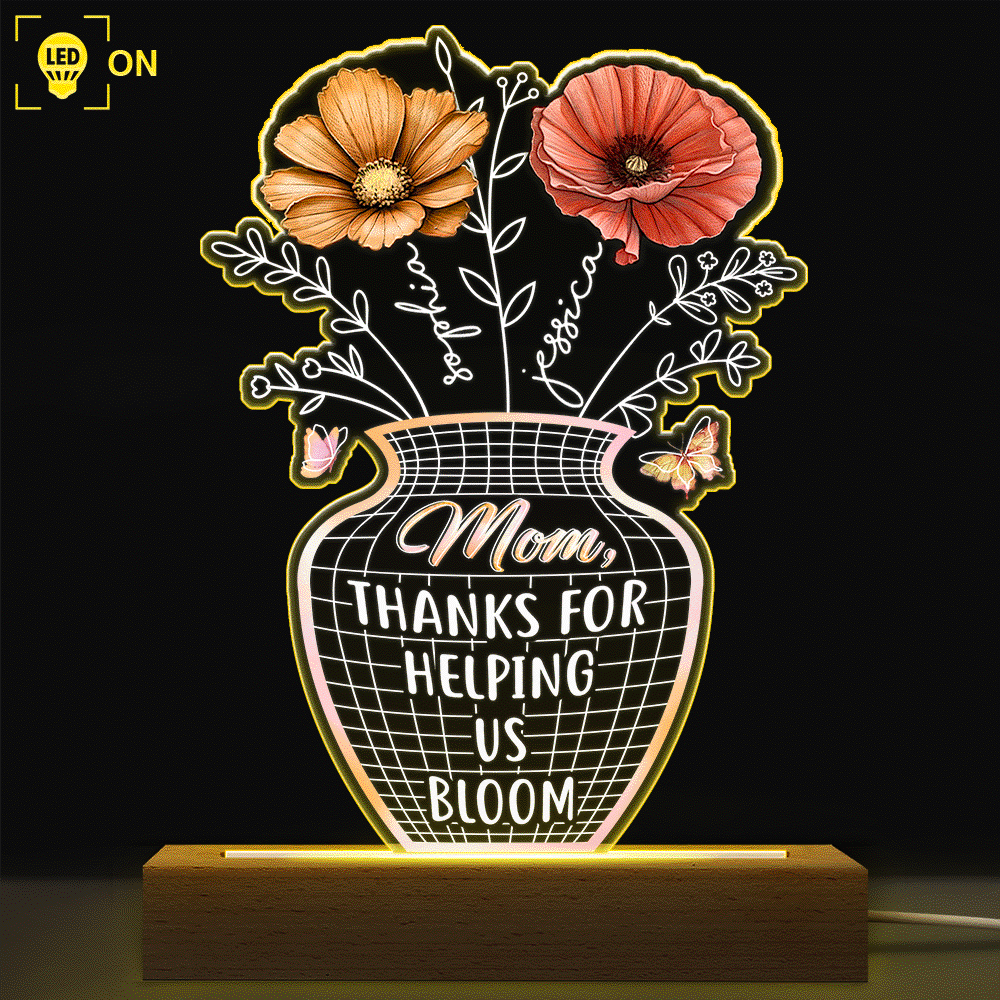 Mother Thanks For Helping Us Bloom Birth Flower - Personalized Shaped ...