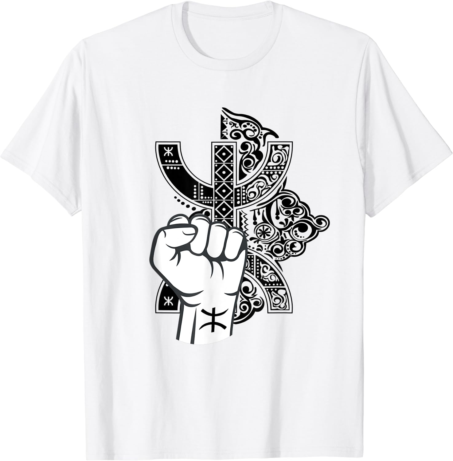 Tifinagh Symbole Avec Main Drapeau Kabyle Amazigh Berbère T-Shirt Clara ...