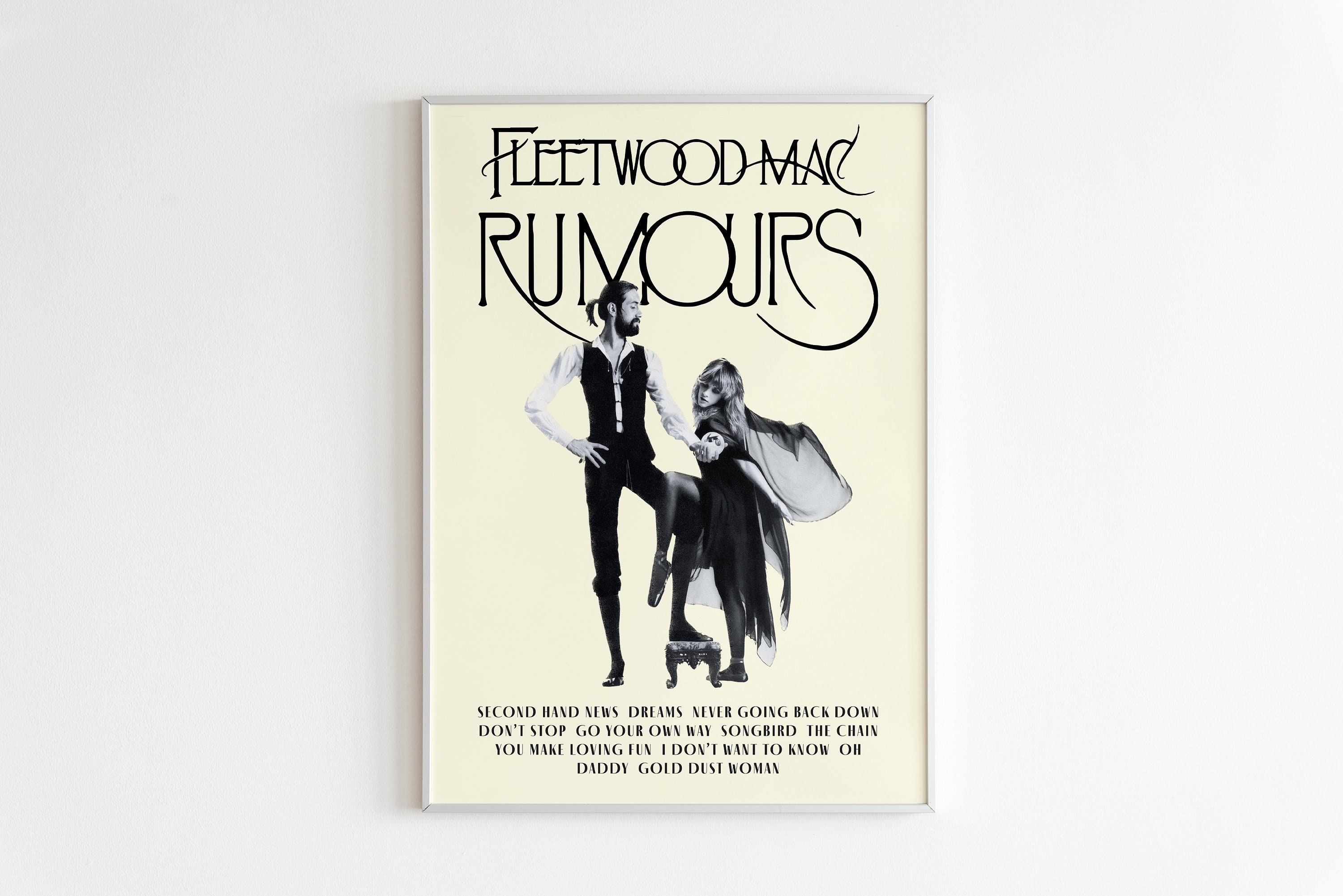 Fleetwood Mac 'Rumours' Album Poster | Custom Album Tracklist Poster
