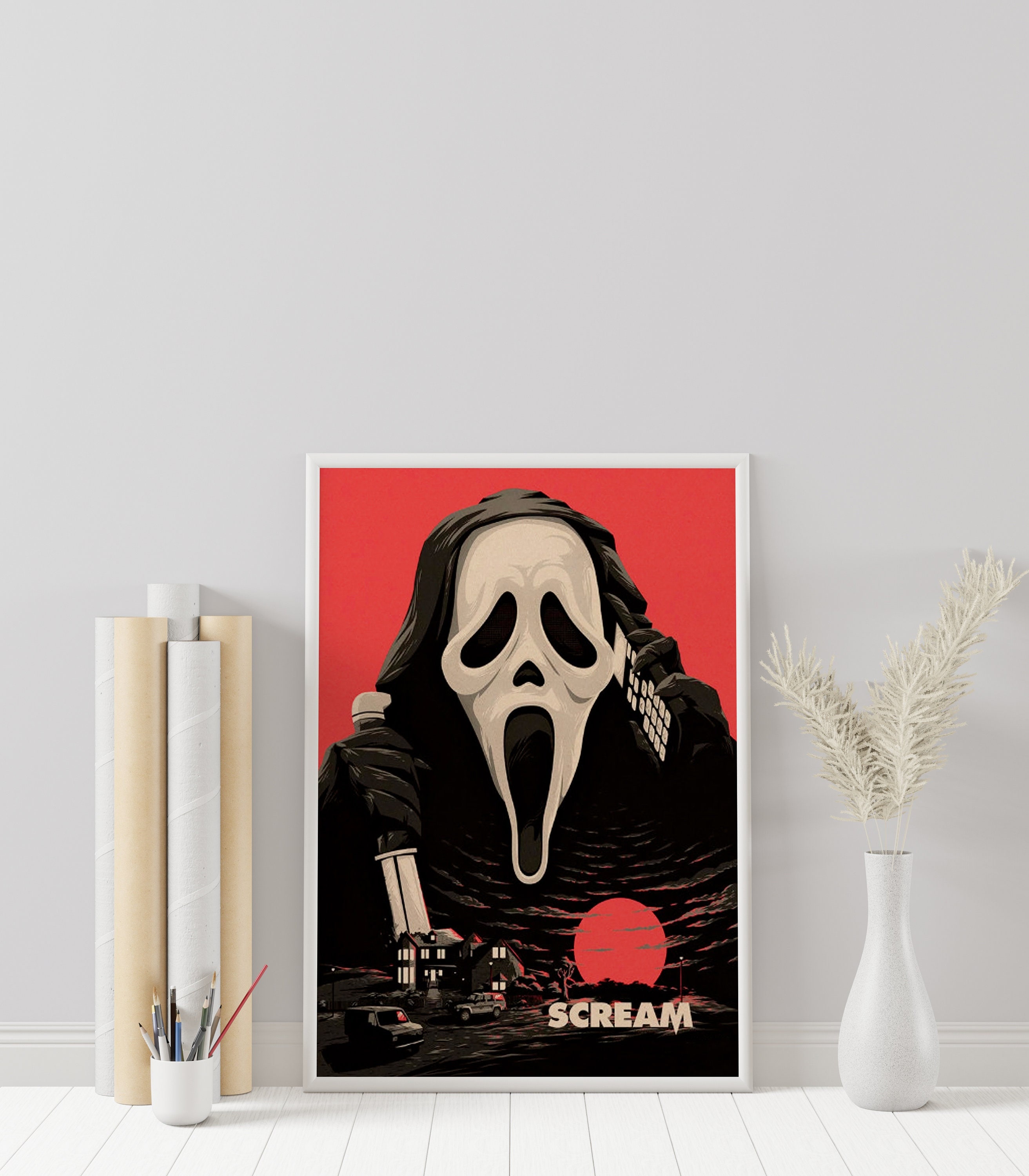 Scream Poster - Scream - Wes Craven - Minimalist Movie Poster - Vintage ...